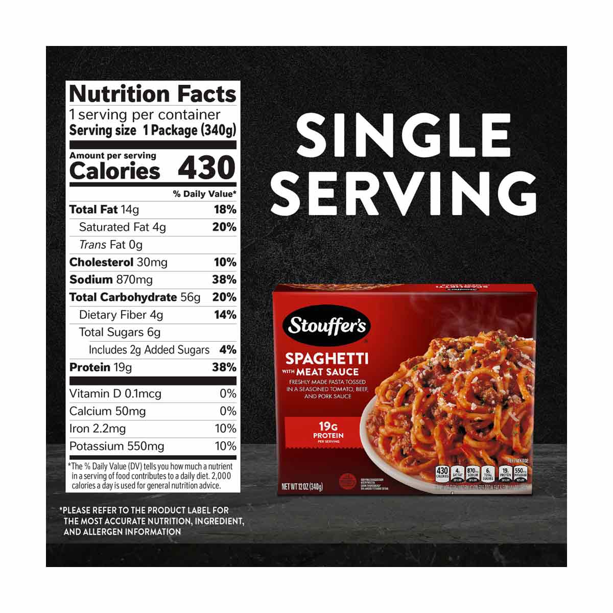 Buy Stouffer's Spaghetti With Meat Sauce Frozen Meal, 12 oz from Dollar ...