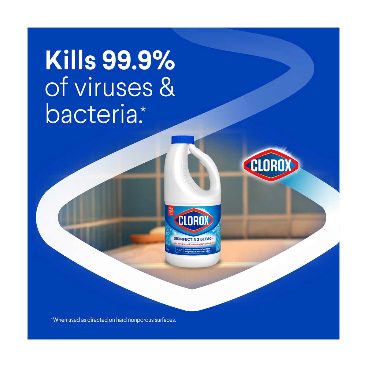 Clorox Disinfecting Bleach, Concentrated Formula, Regular, 43 fl oz