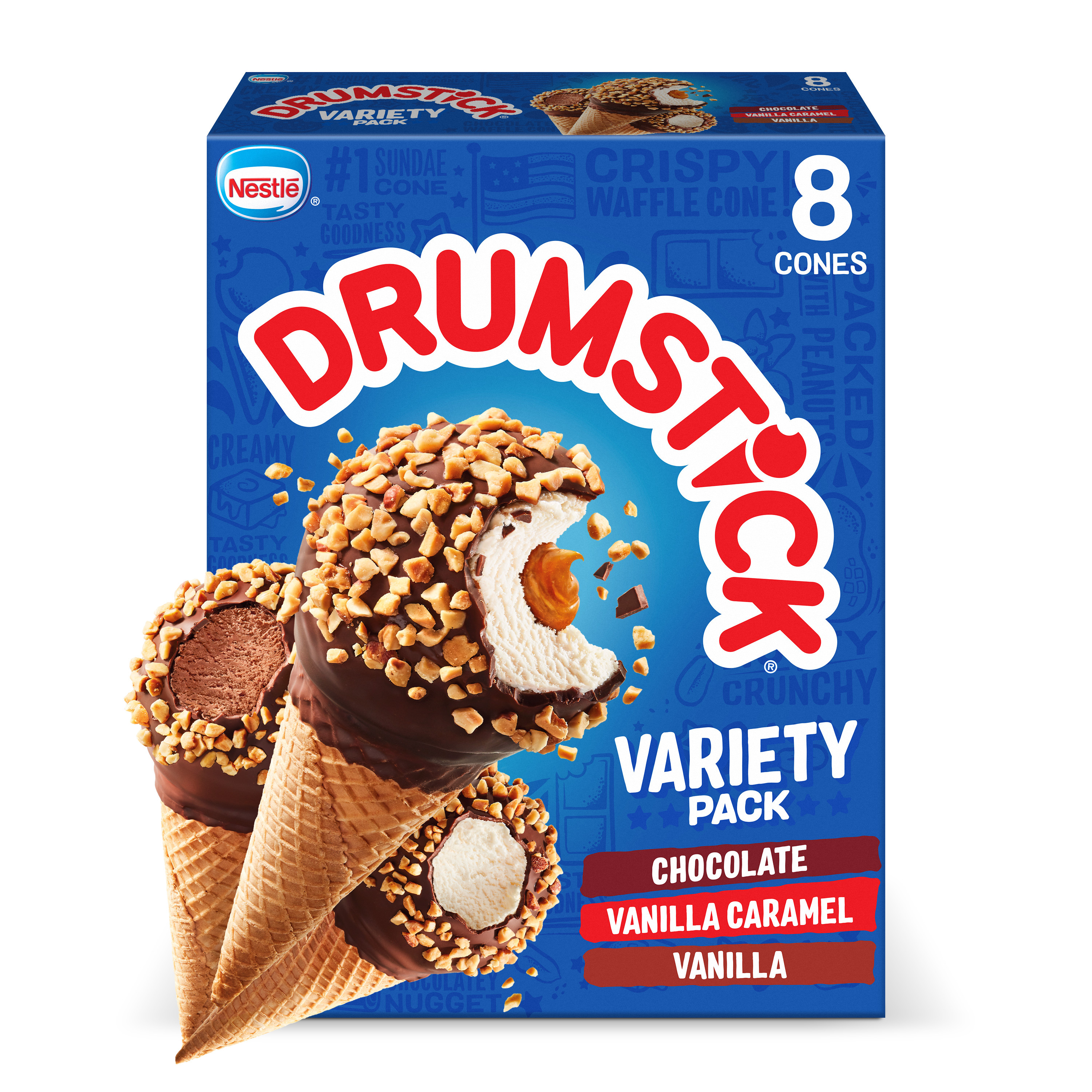 Buy Nestle Drumstick Chocolate, Vanilla, Vanilla Caramel Ice Cream ...
