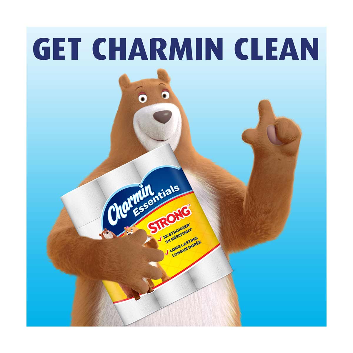 Buy Charmin Essentials Strong Toilet Paper 12 Mega Rolls, 451 sheets ...