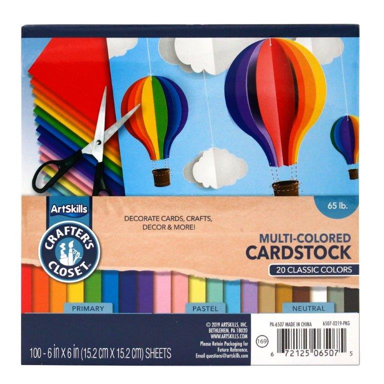Buy ArtSkills Crafter's Closet Multi Colored Cardstock, 100 - 6 in X 6 ...