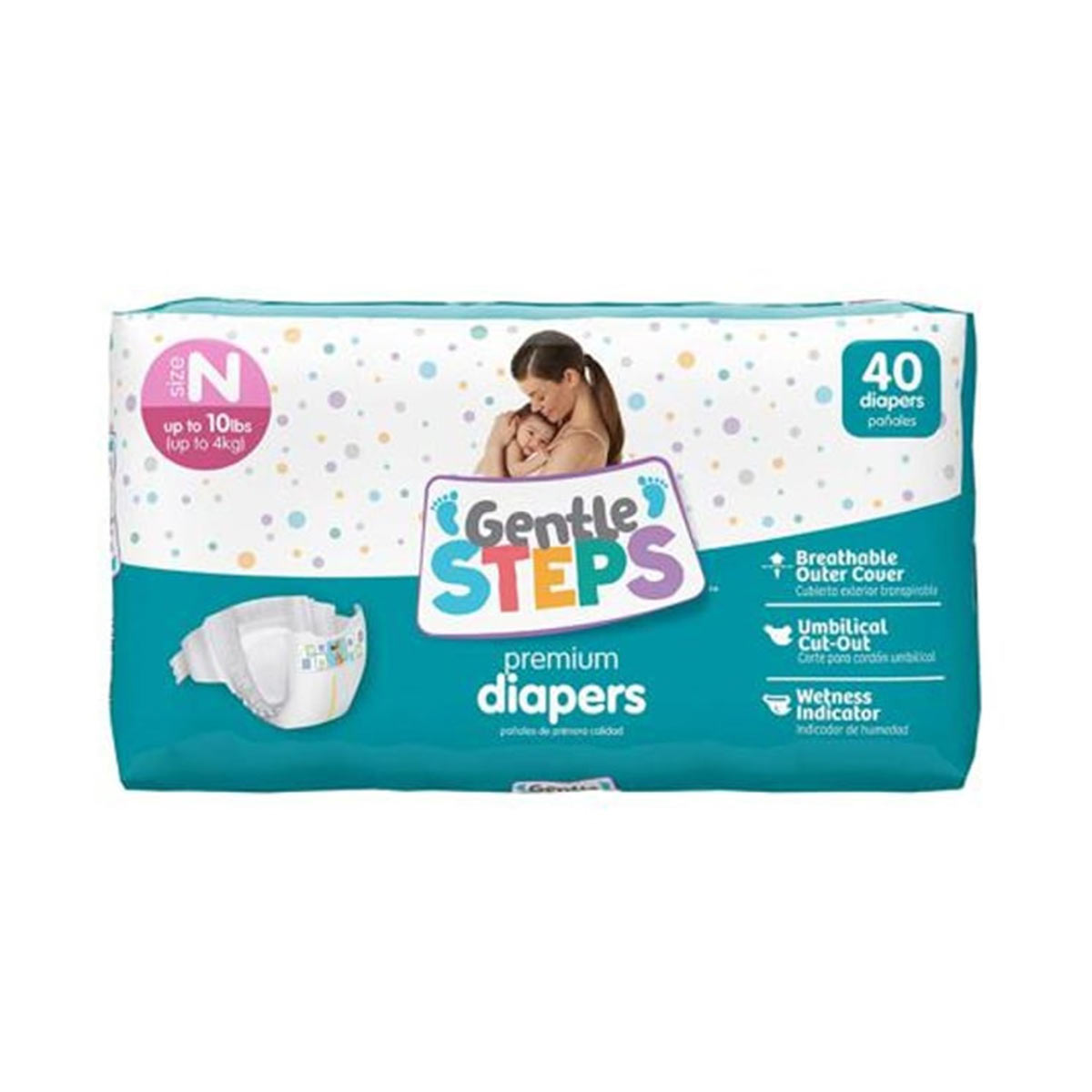 Buy Gentle Steps Jumbo Bag Baby Diaper Size Newborn, 40 Count from ...