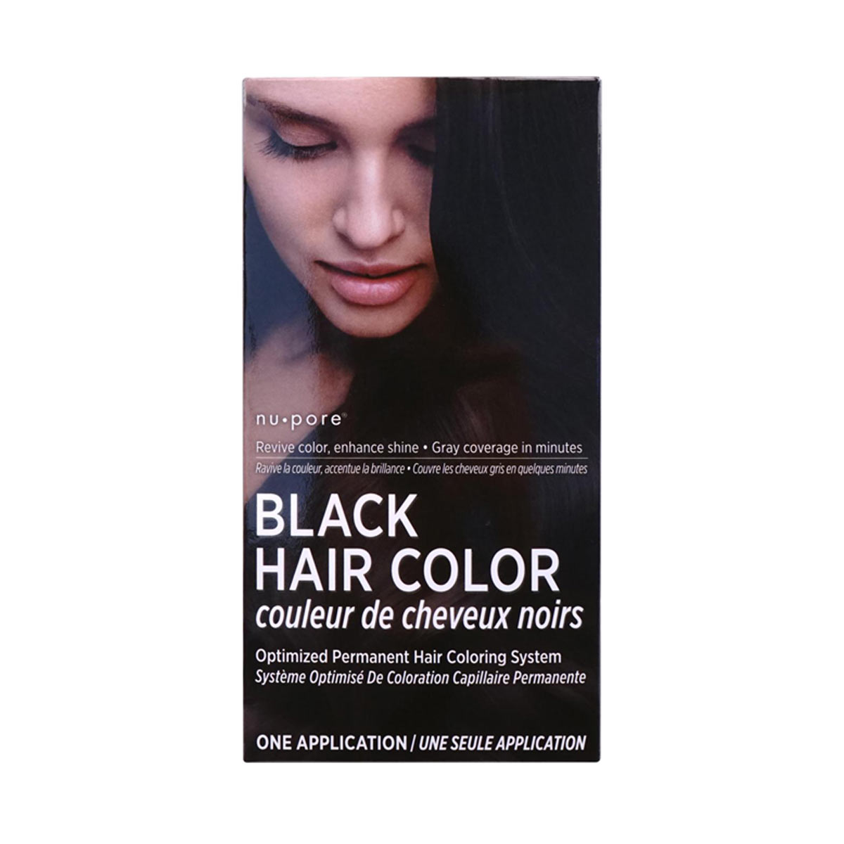 Nu-Pore Black Hair Color, Permanent Coloring System, 1 Application