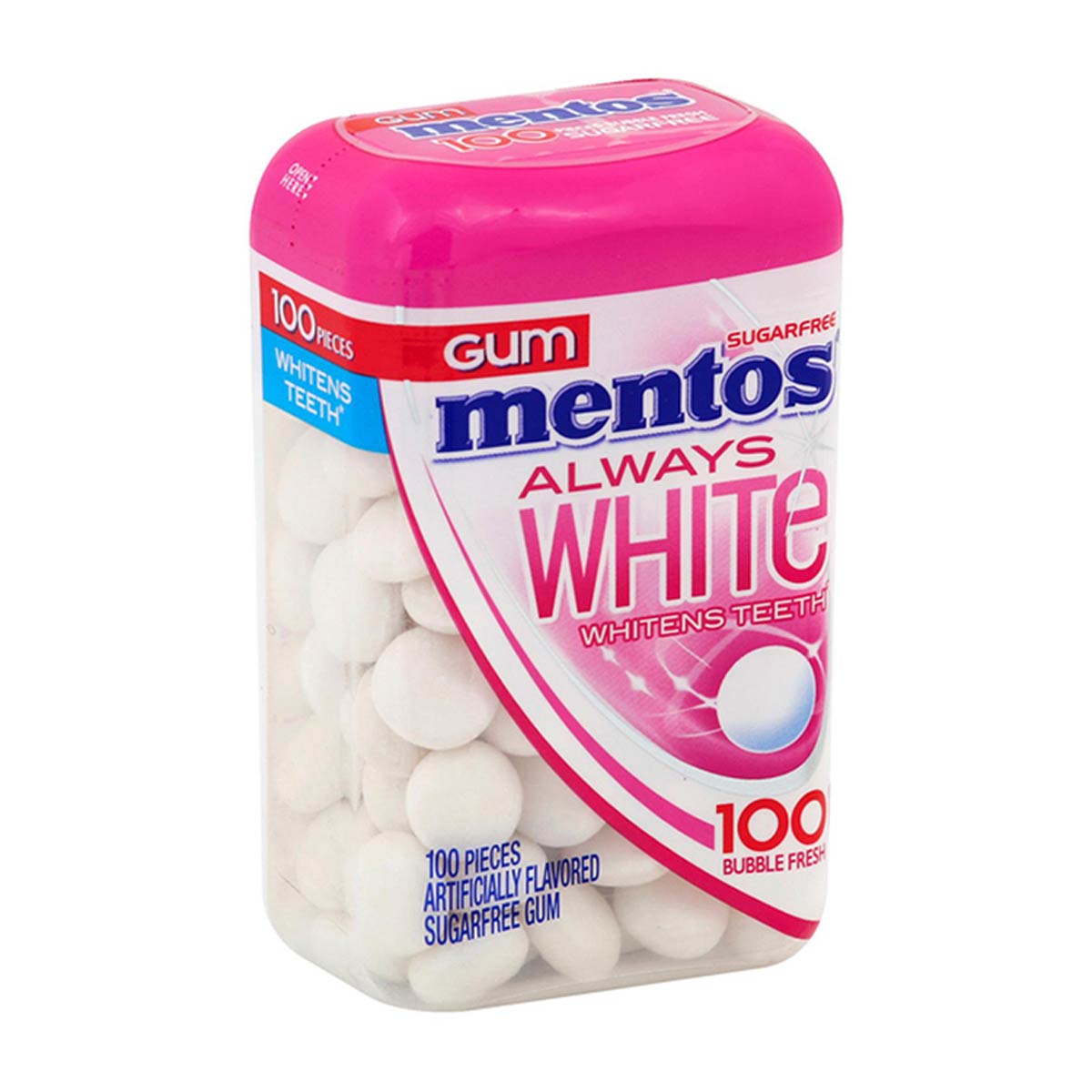 Buy Mentos Gum Always White Sugar Free Chewing Gum - Bubble Fresh, 100 ...