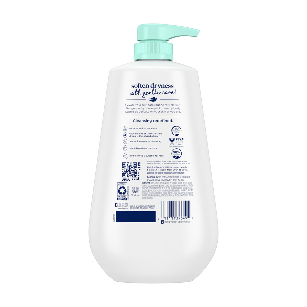 Dove Sensitive Skin Body Wash with Pump 30.6 Oz
