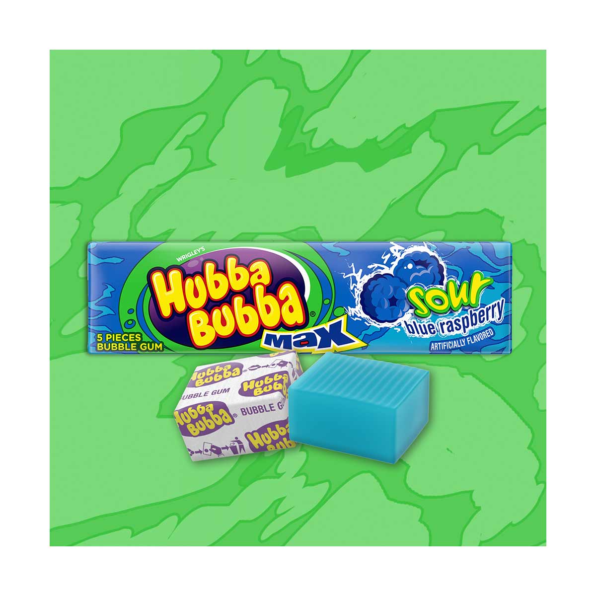 Buy Hubba Bubba Max Sour Blue Raspberry Bubble Gum - 5 pc from Dollar ...