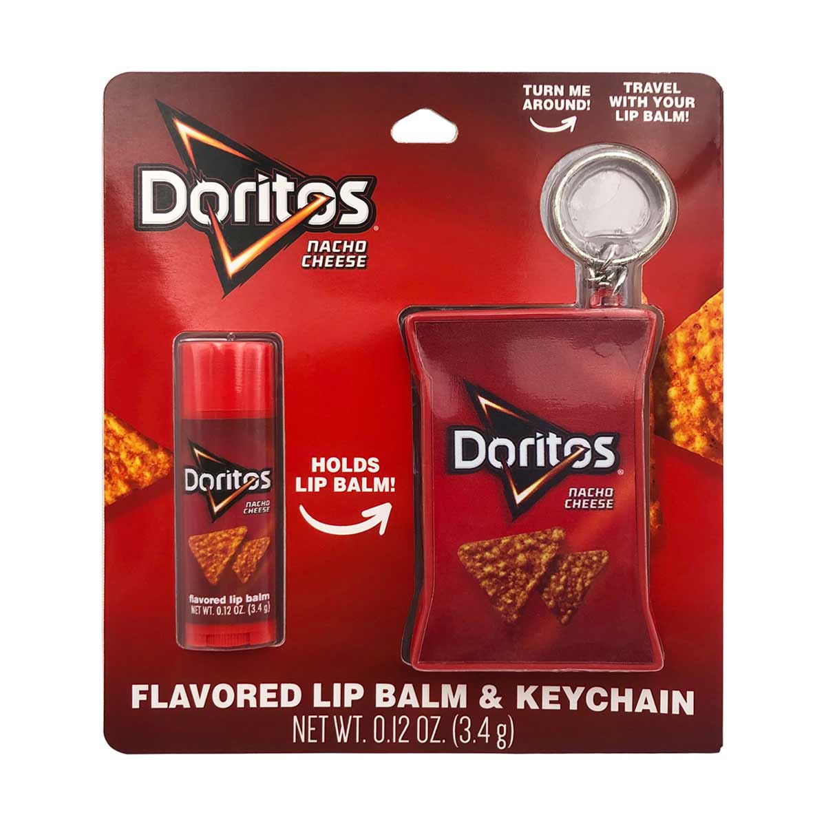 Buy Taste Beauty Doritos Nacho Cheese Keychain & Flavored Lip Balm, 0. ...
