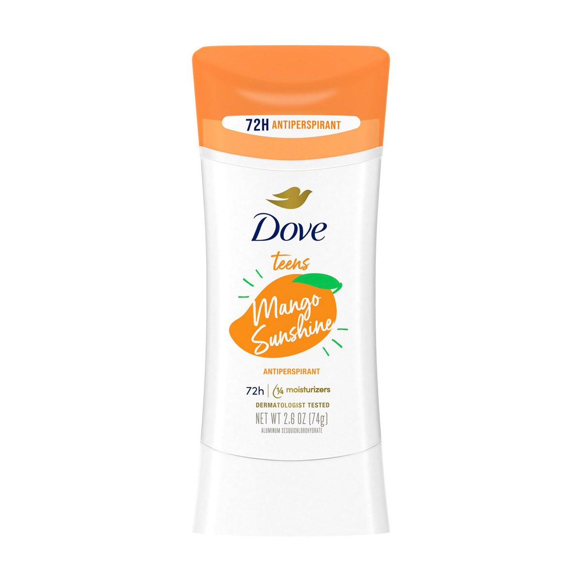 Buy Dove Teens Mango Sunshine Antiperspirant Deodorant Stick, 2.6 oz ...